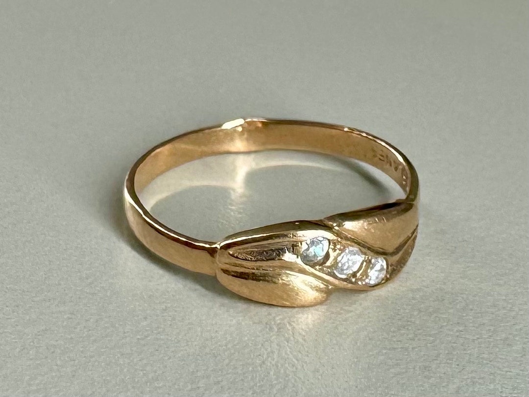 Soviet Vintage GOLD Ring 585 With Many Zircons. Size 48,5. Ussr Gold ...