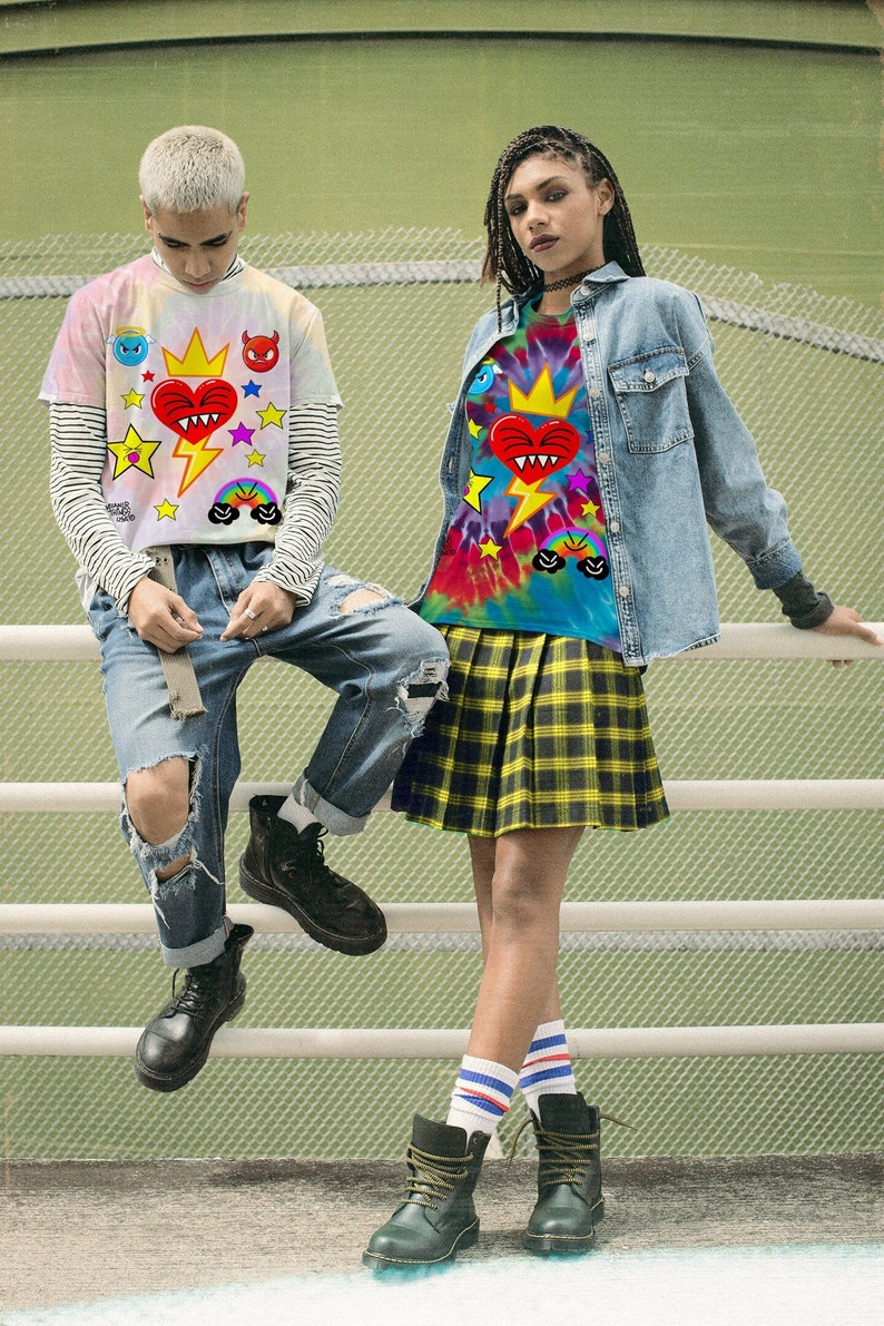 Positive Negative Attitude Tie-dye Tee, Spiral Tee, Aggressive ...