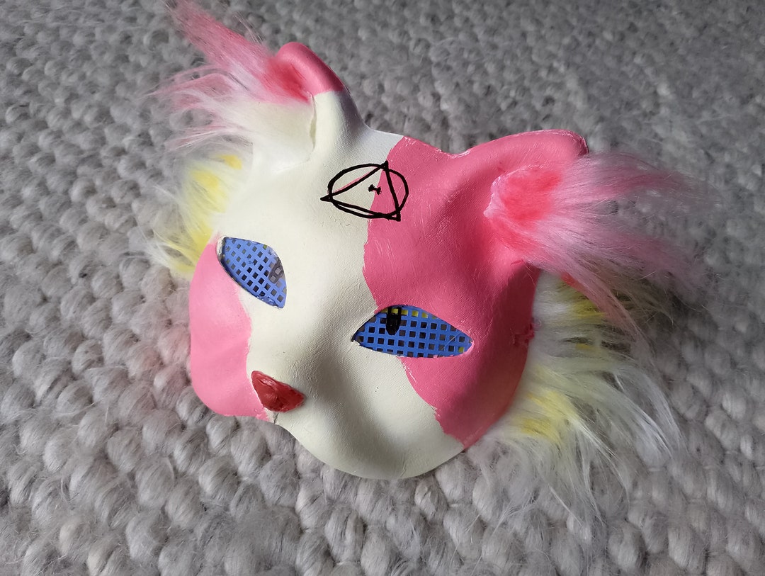 Candy Cat Therian Mask, Furry Mask, Cosplay - Etsy