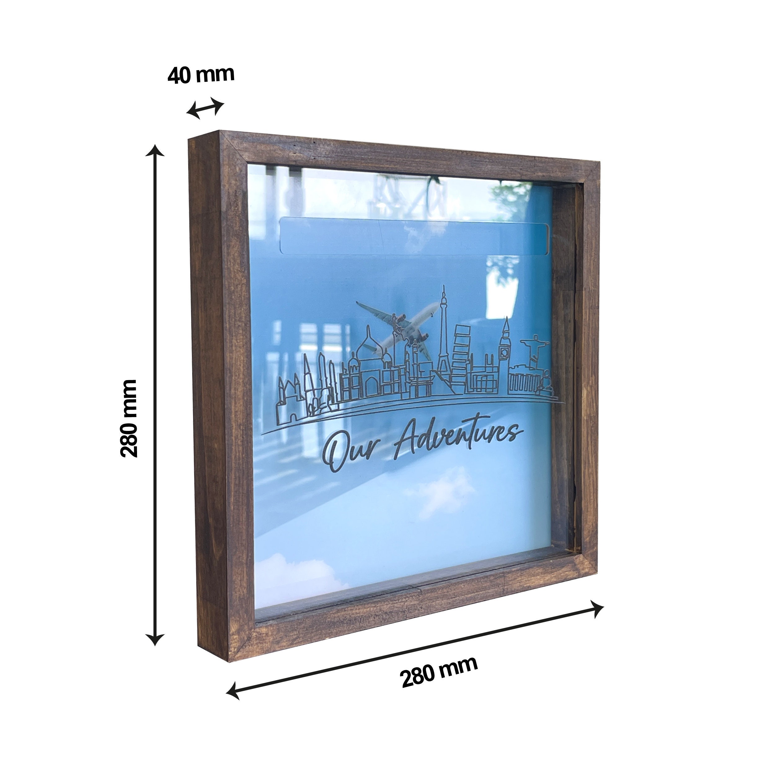Personalized Travel Shadow Box Gift. Custom Wooden Keepsake Box ...
