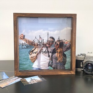 Personalized Travel Shadow Box Gift. Custom Wooden Keepsake Box ...