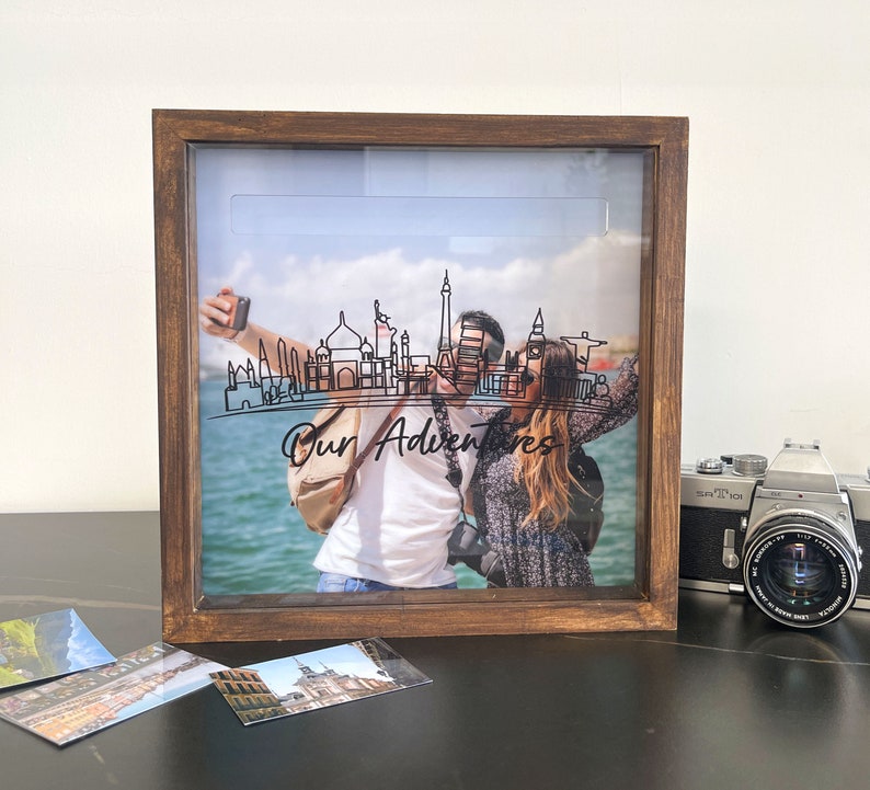 Personalized Travel Shadow Box Gift. Custom Wooden Keepsake Box ...