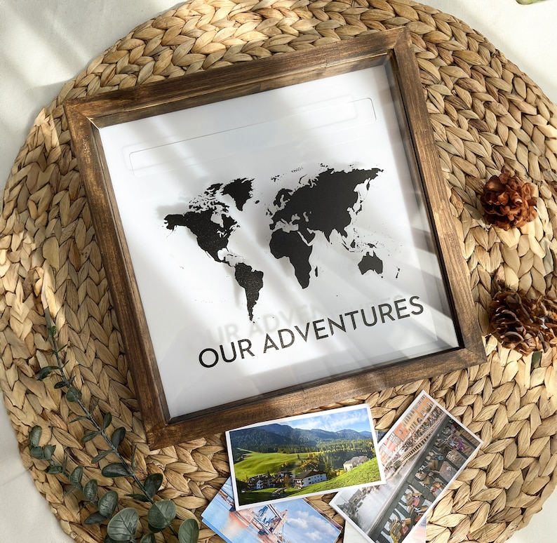 Personalized Wooden Shadow Box: Travel Keepsake Memory Box - Etsy
