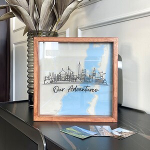 Personalized Travel Shadow Box Gift. Custom Wooden Keepsake Box ...