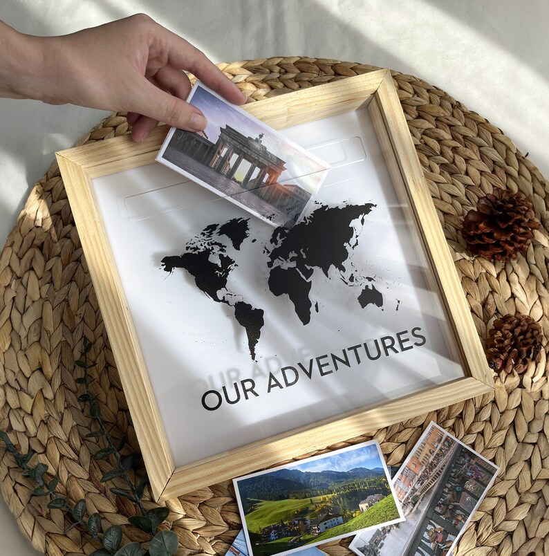 Personalized Wooden Shadow Box: Travel Keepsake Memory Box - Etsy