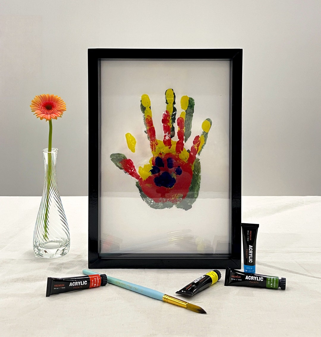 Family Handprint Art Kit, DIY Wooden Frame Keepsake, New Parent Gift - Etsy