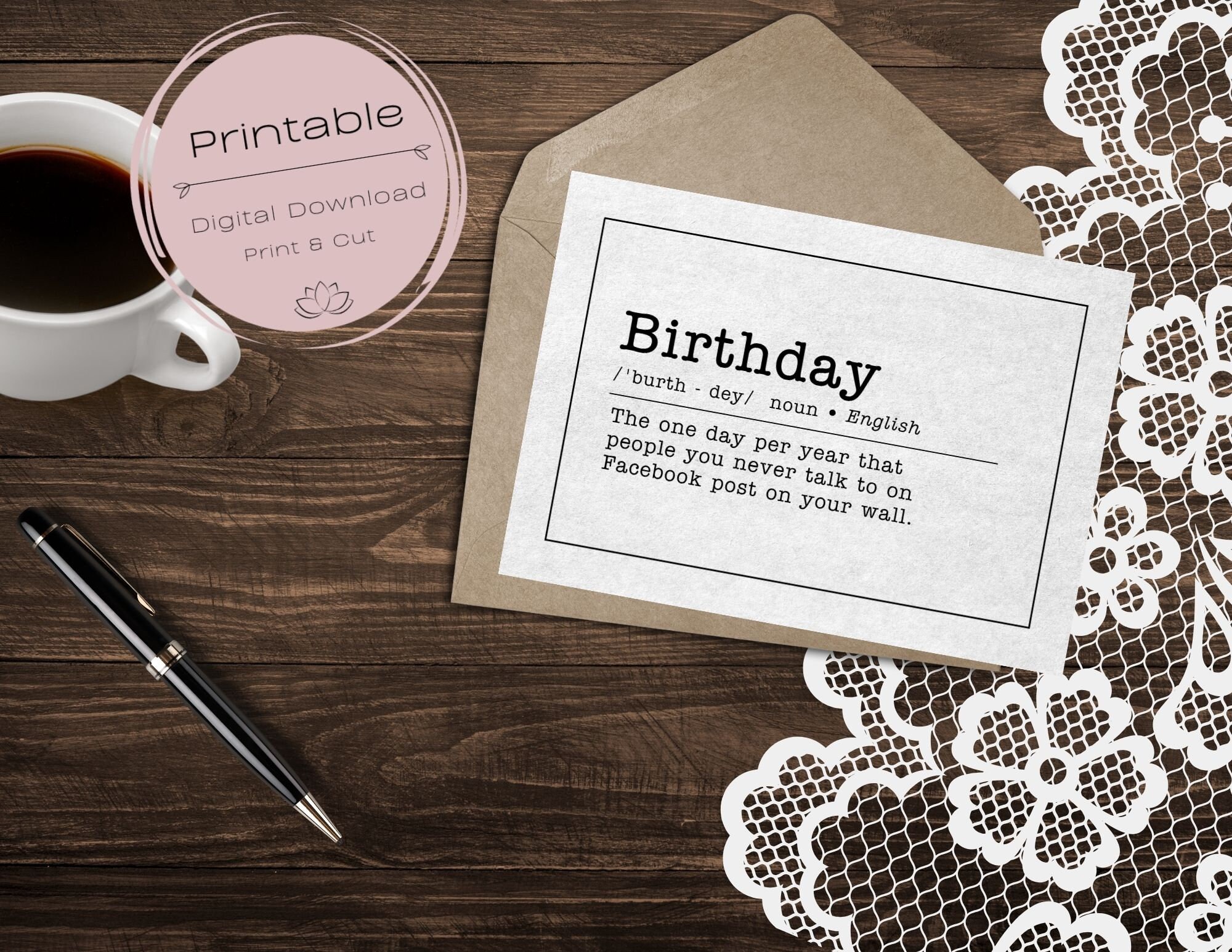 Printable Birthday Card, Birthday Card Downloadable, Birthday Card ...