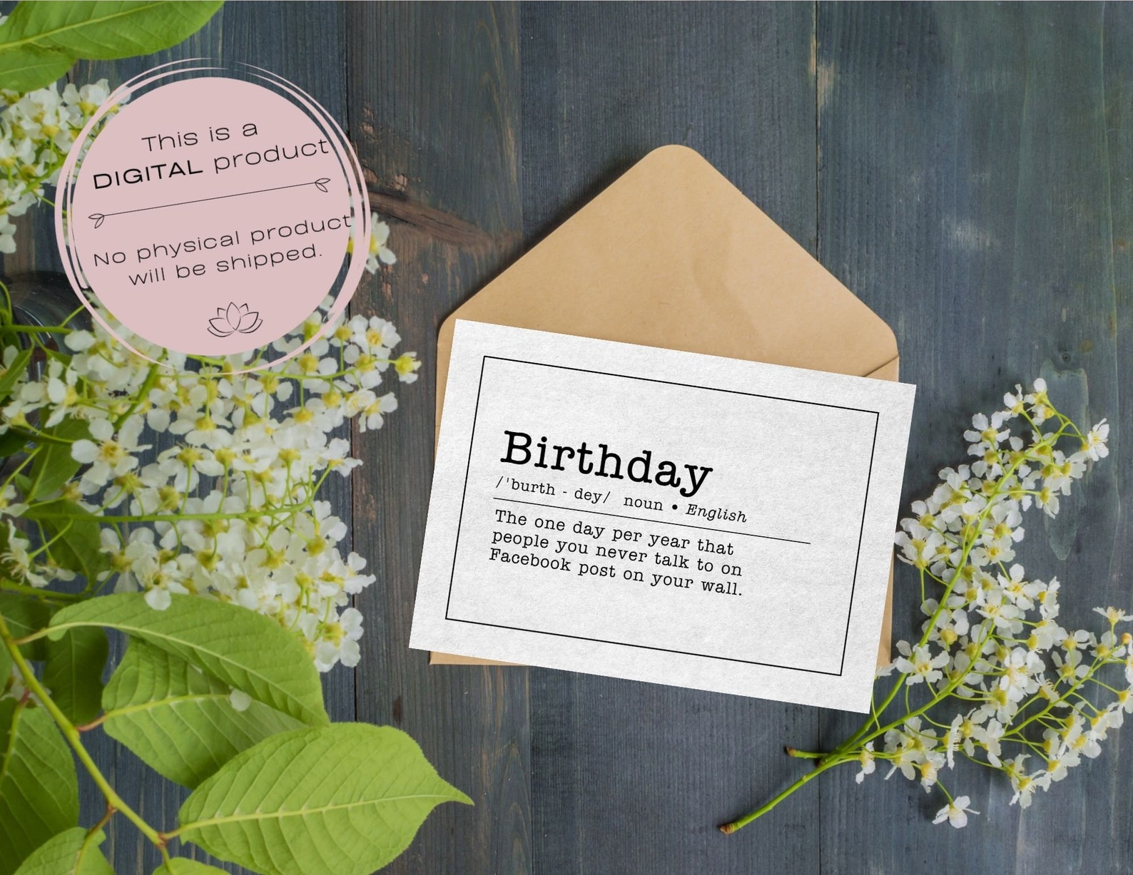 Printable Birthday Card, Birthday Card Downloadable, Birthday Card ...