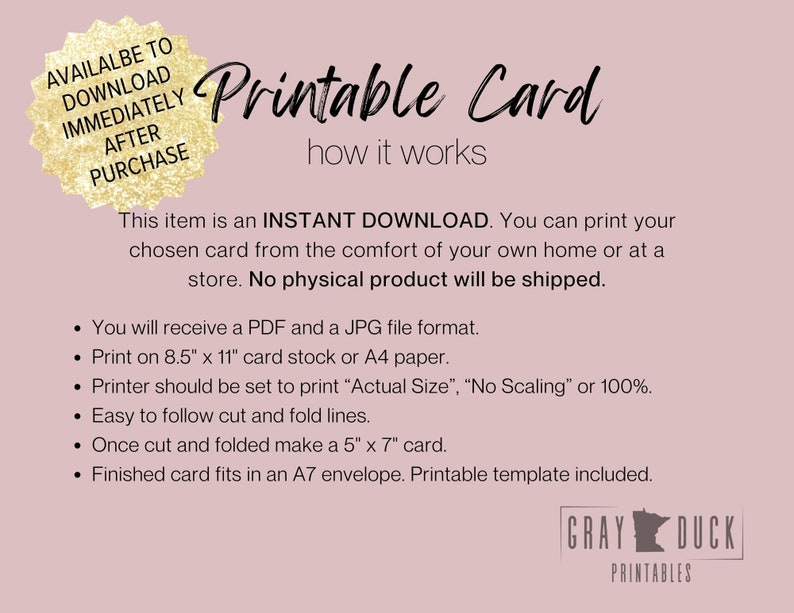 Printable Birthday Card, Birthday Card Downloadable, Birthday Card ...