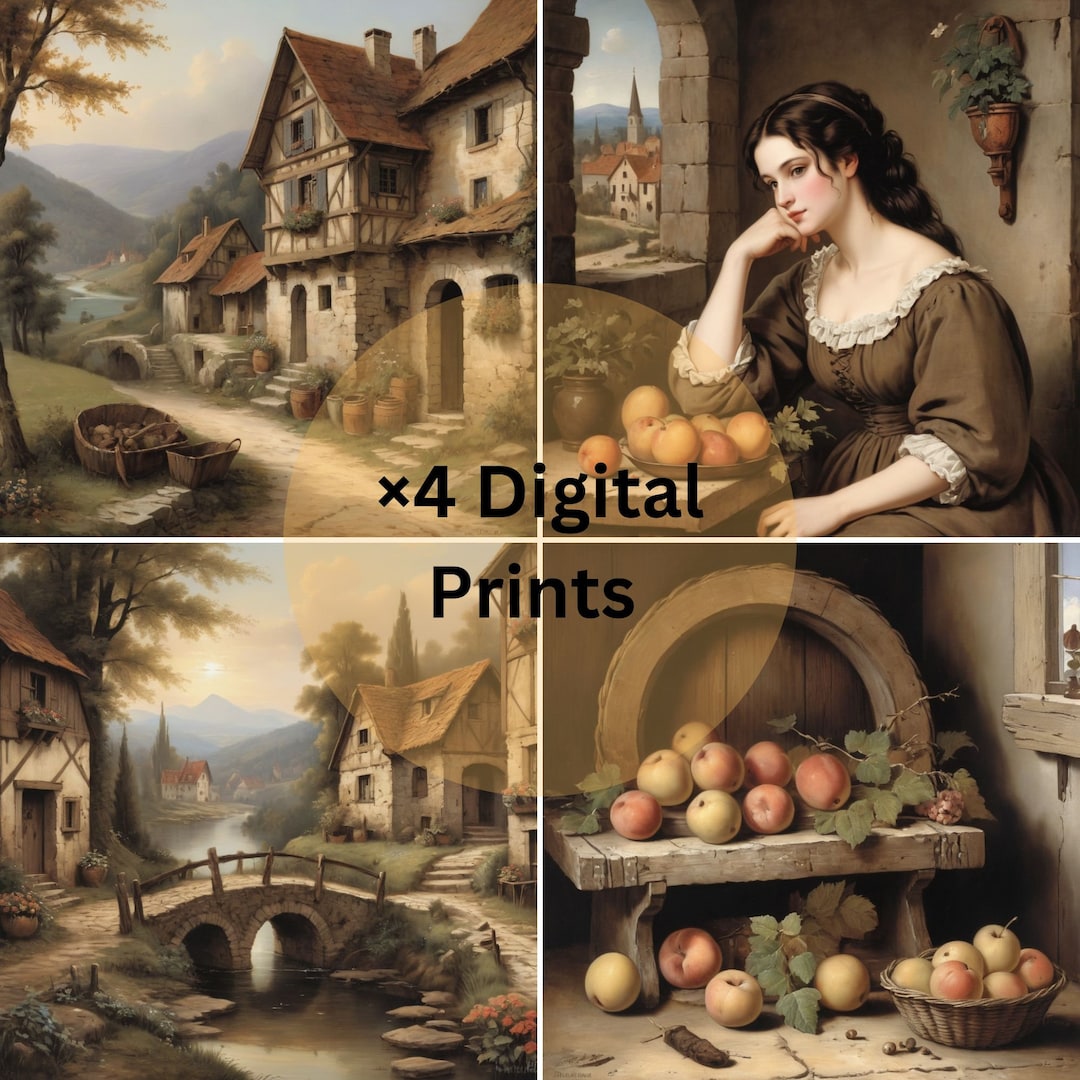 Printable Rustic Vintage Painting. - Etsy