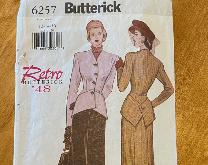 1948 Butterick REPRODUCTION Suit Pattern, Sz 12-14-16 INCOMPLETE - Etsy