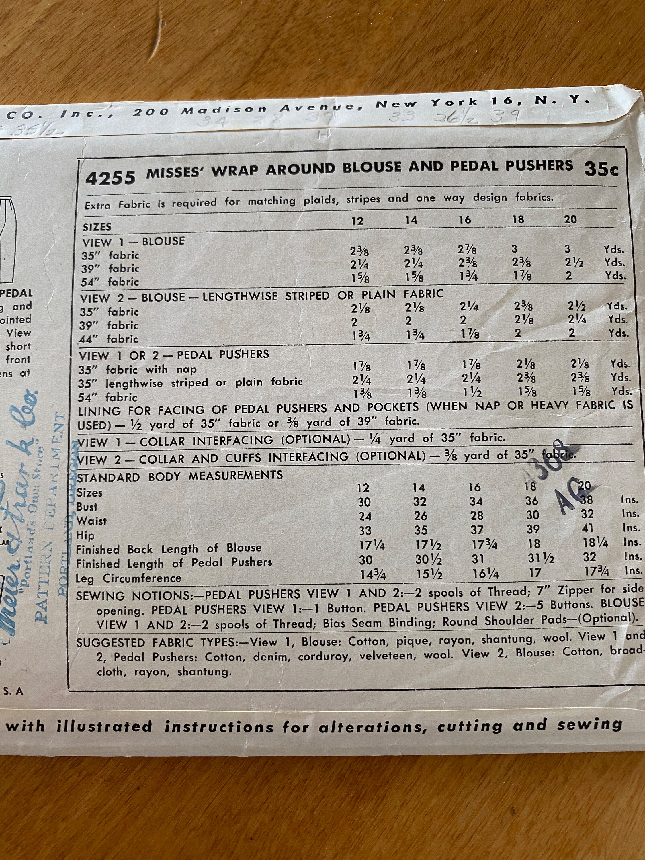 1950s Blouse and Pants, Simplicity 4255 Sz 12 - Etsy Australia