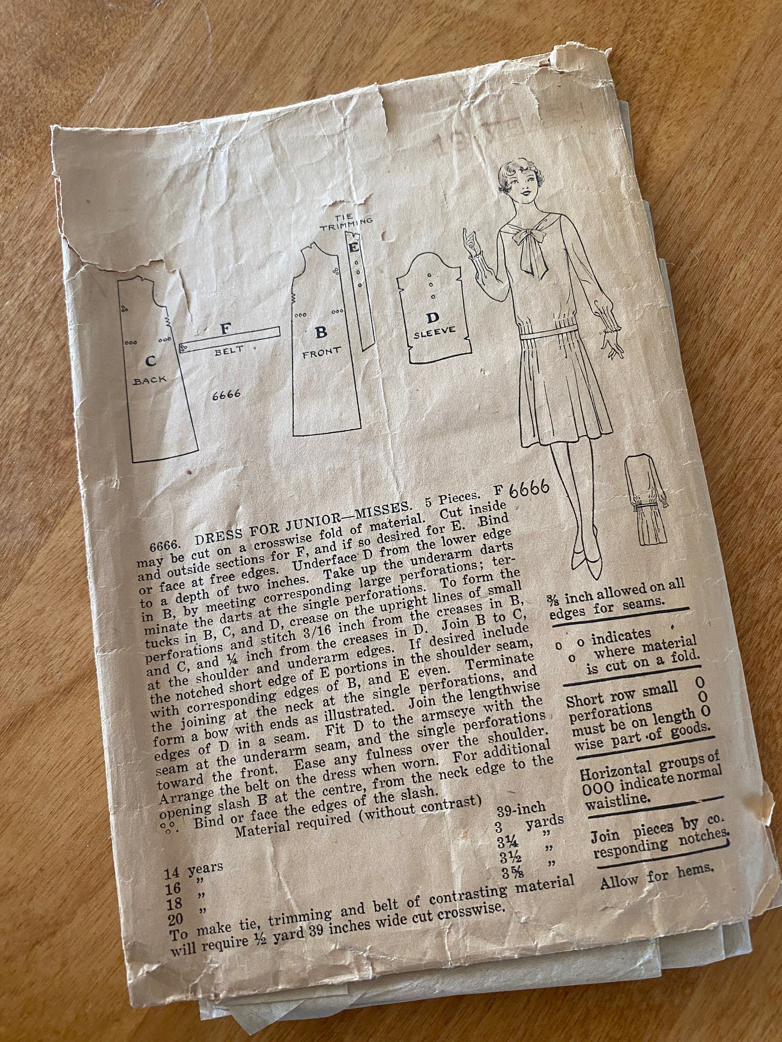 1920s Dress Pattern. Mail Order 6666. Size 18. - Etsy