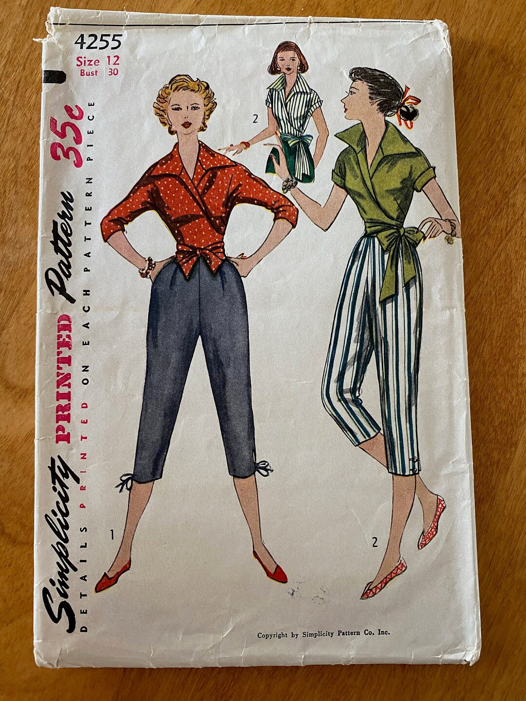 1950s Blouse and Pants, Simplicity 4255 Sz 12 - Etsy Australia