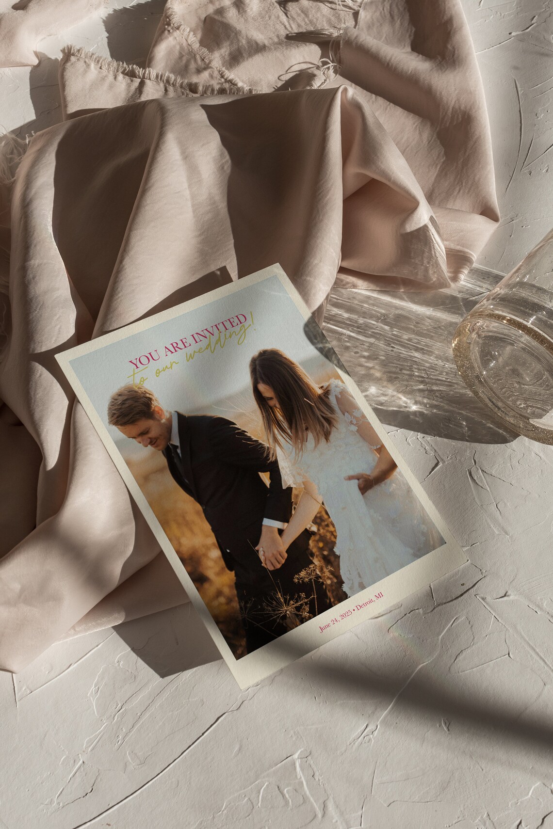 Bright Wedding Invitation | Bold Wedding Invite | Fun Wedding Invite ...