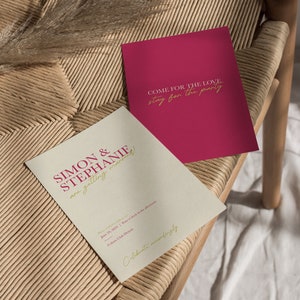 Bright Wedding Invitation | Bold Wedding Invite | Fun Wedding Invite ...