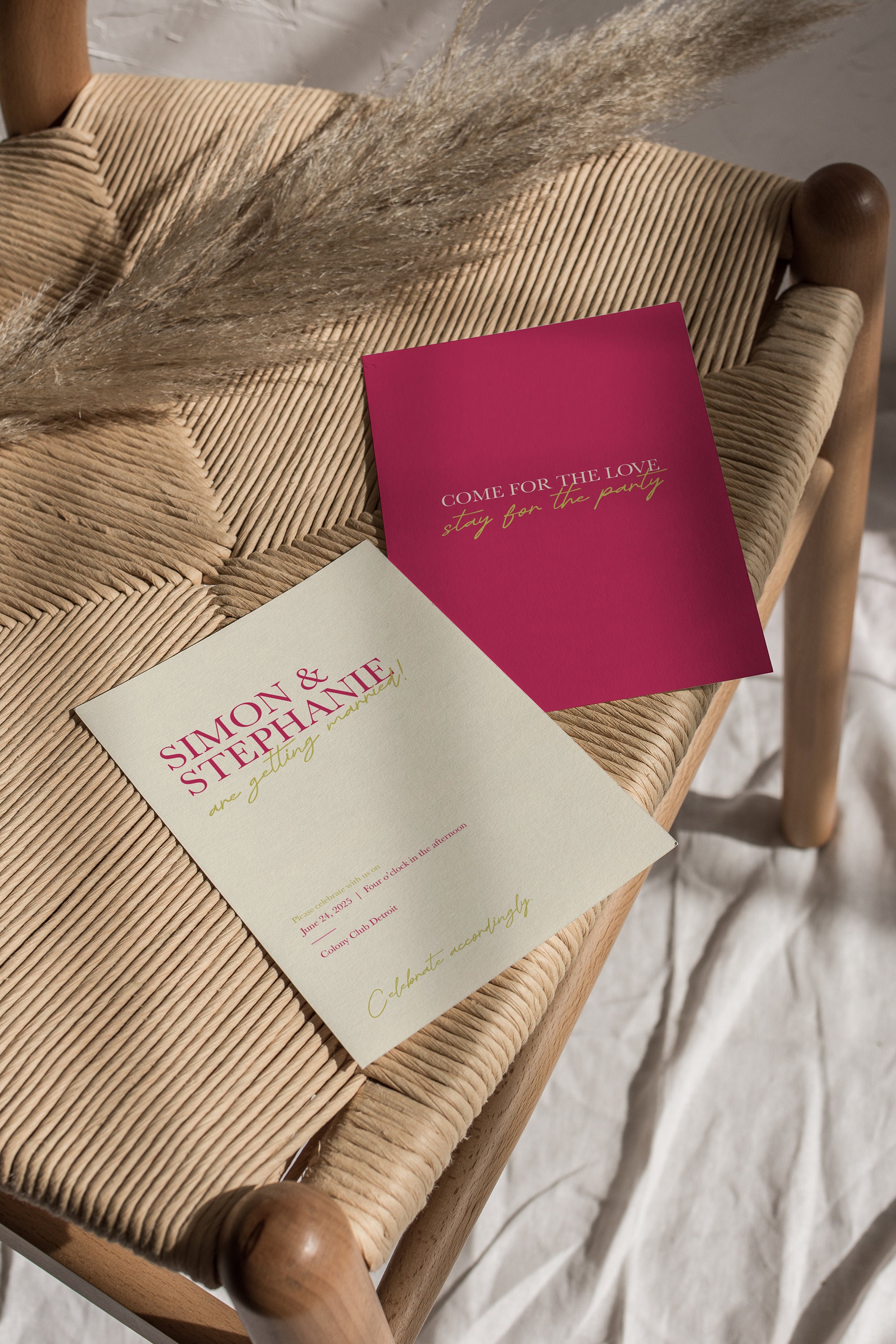 Bright Wedding Invitation | Bold Wedding Invite | Fun Wedding Invite ...