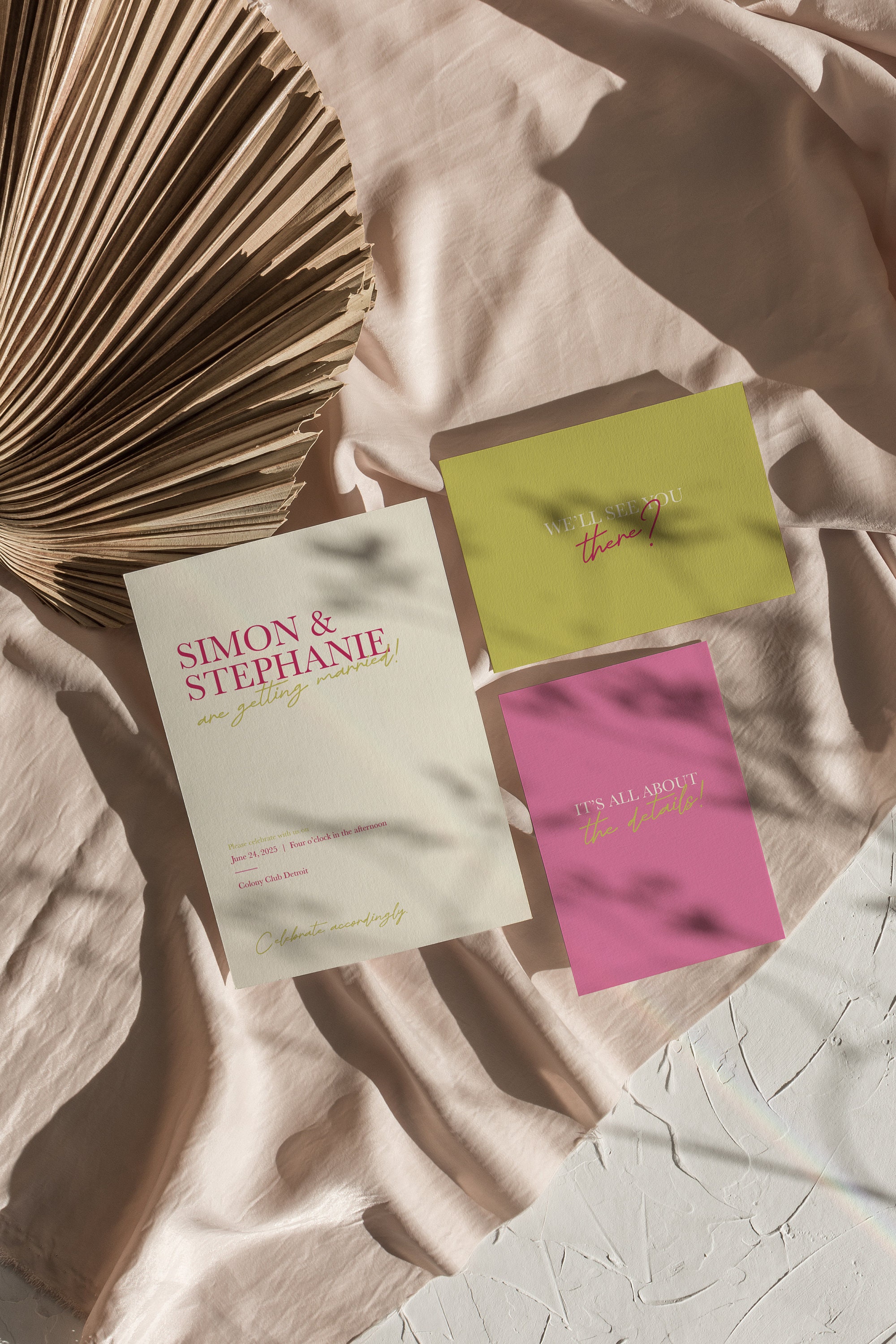 Bright Wedding Invitation | Bold Wedding Invite | Fun Wedding Invite ...