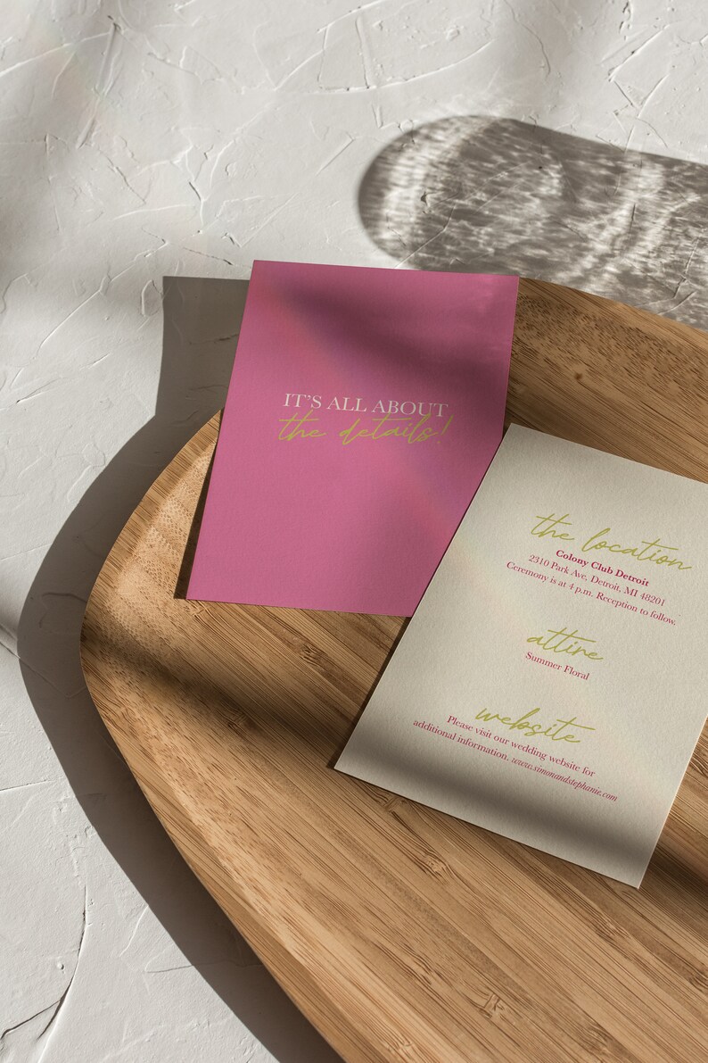 Bright Wedding Invitation | Bold Wedding Invite | Fun Wedding Invite ...
