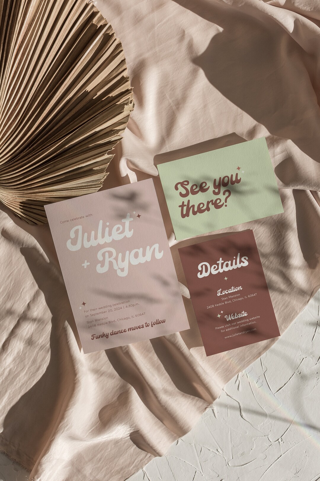 Bold Wedding Invite | Retro Wedding Invitation | Fun Wedding Invite ...