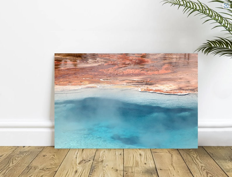 Wyoming - Celestine Pools in Yellowstone Orange Blue Hues Fine Art ...