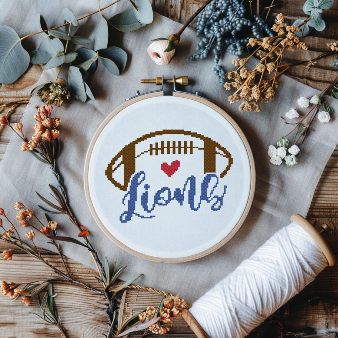Detroit Football Cross Stitch Pattern - PDF Digital Download - Etsy