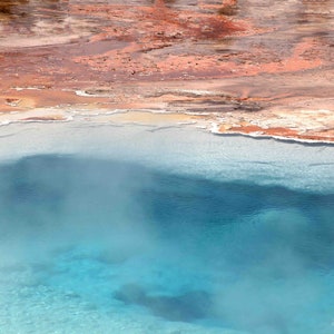 Wyoming - Celestine Pools in Yellowstone Orange Blue Hues Fine Art ...
