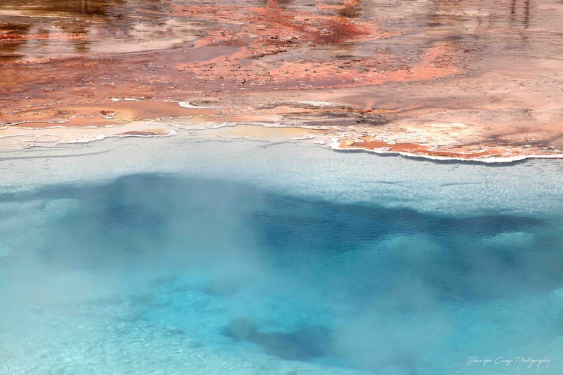 Wyoming - Celestine Pools in Yellowstone Orange Blue Hues Fine Art ...