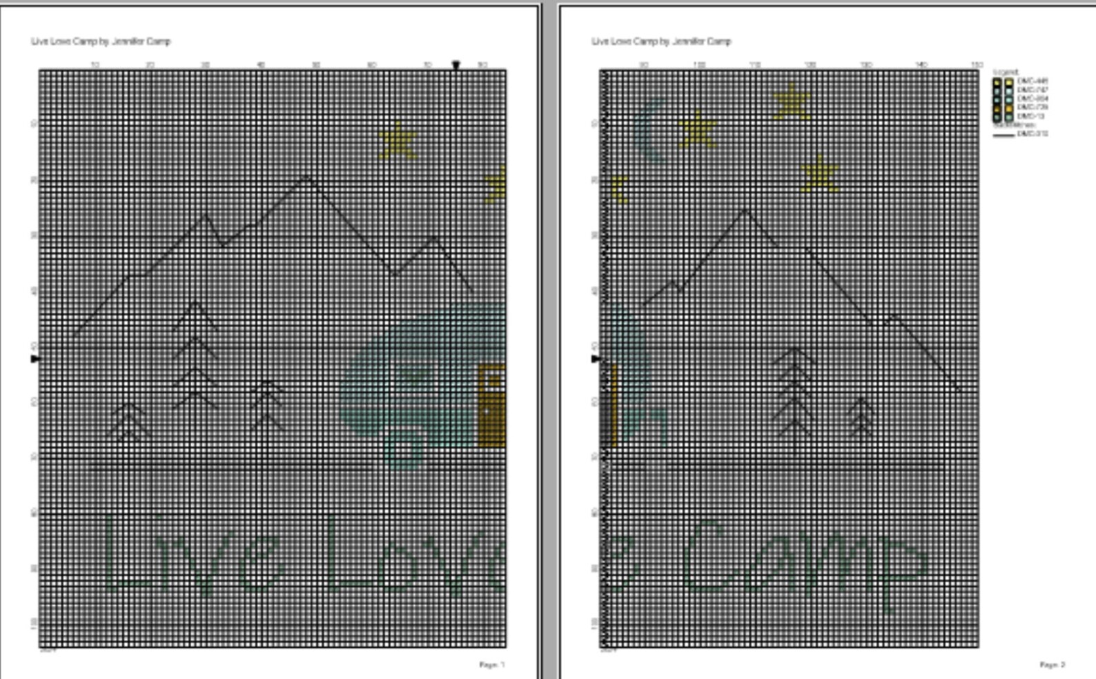 RV Camping Camper Live Love Camp Counted Cross Stitch Pattern - PDF ...