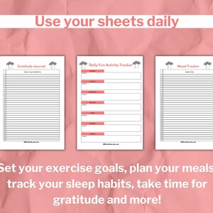 Self-care Health & Wellness Planner, Printable Workbook, Food Journal ...