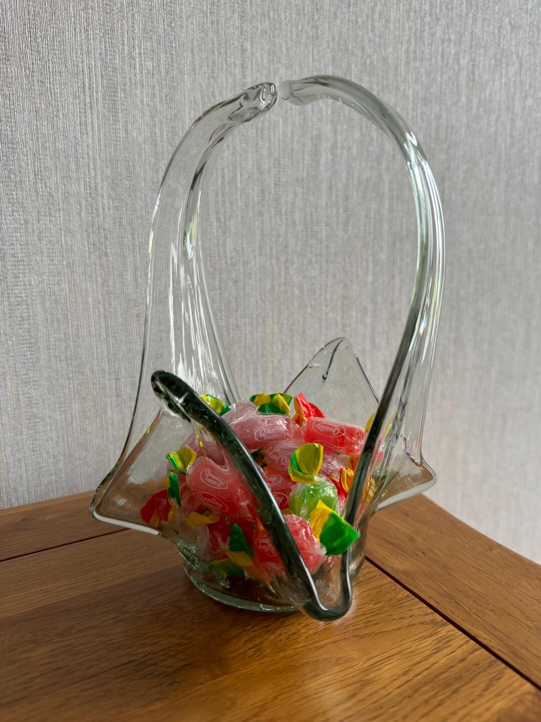 Art Glass Freeform Bonbon Candy Trinket Dish. Murano Style Sweet Basket ...