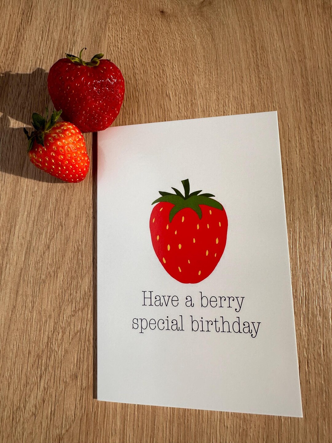 Have a Berry Special Birthday Card, Strawberry Design, Berry Lovers - Etsy