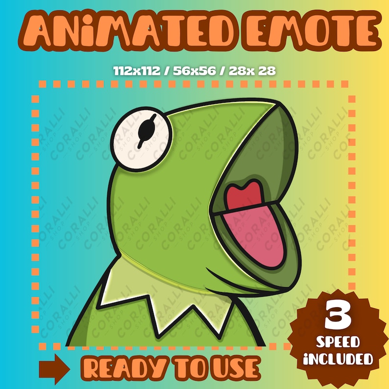 Animated Twitch Emote, Kermit Emote, Mouth Open Closed, Ready to Use ...
