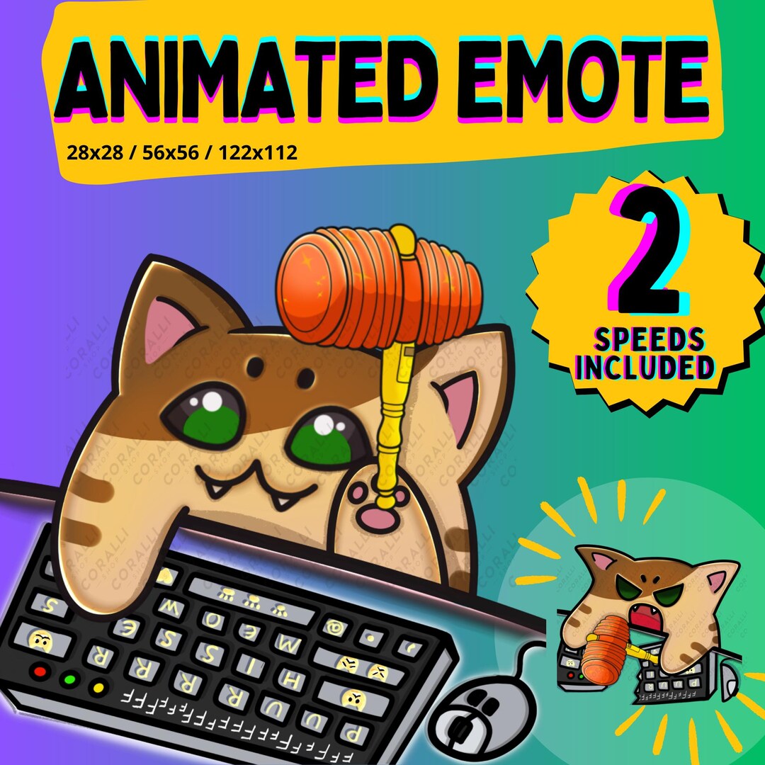 ANIMATED Twitch Emote, Bongo Cat, Ready to Use, Static Emote Included ...