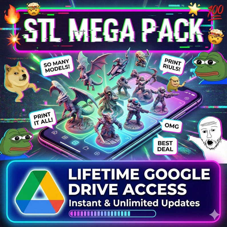 Huge 5,000+ STL Mega Pack | Sci-fi & Fantasy Miniatures Bundle | 3D ...