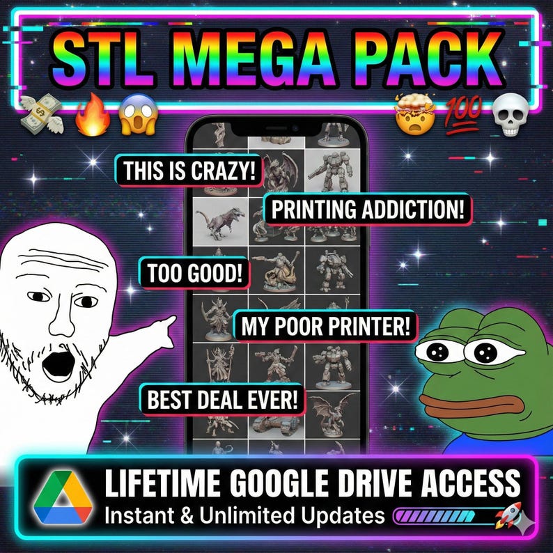 Huge 5,000+ STL Mega Pack | Sci-fi & Fantasy Miniatures Bundle | 3D ...