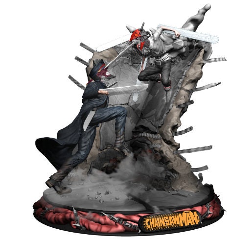 Chainsaw Man Denji VS Katana Battle - Etsy