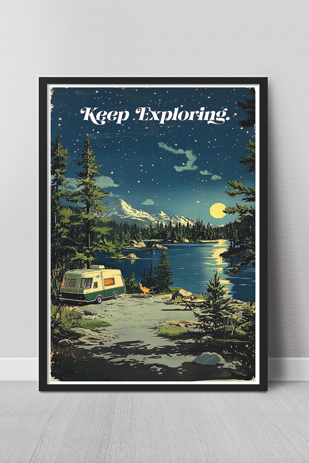 Vintage Camping - Keep Exploring - Poster - Etsy