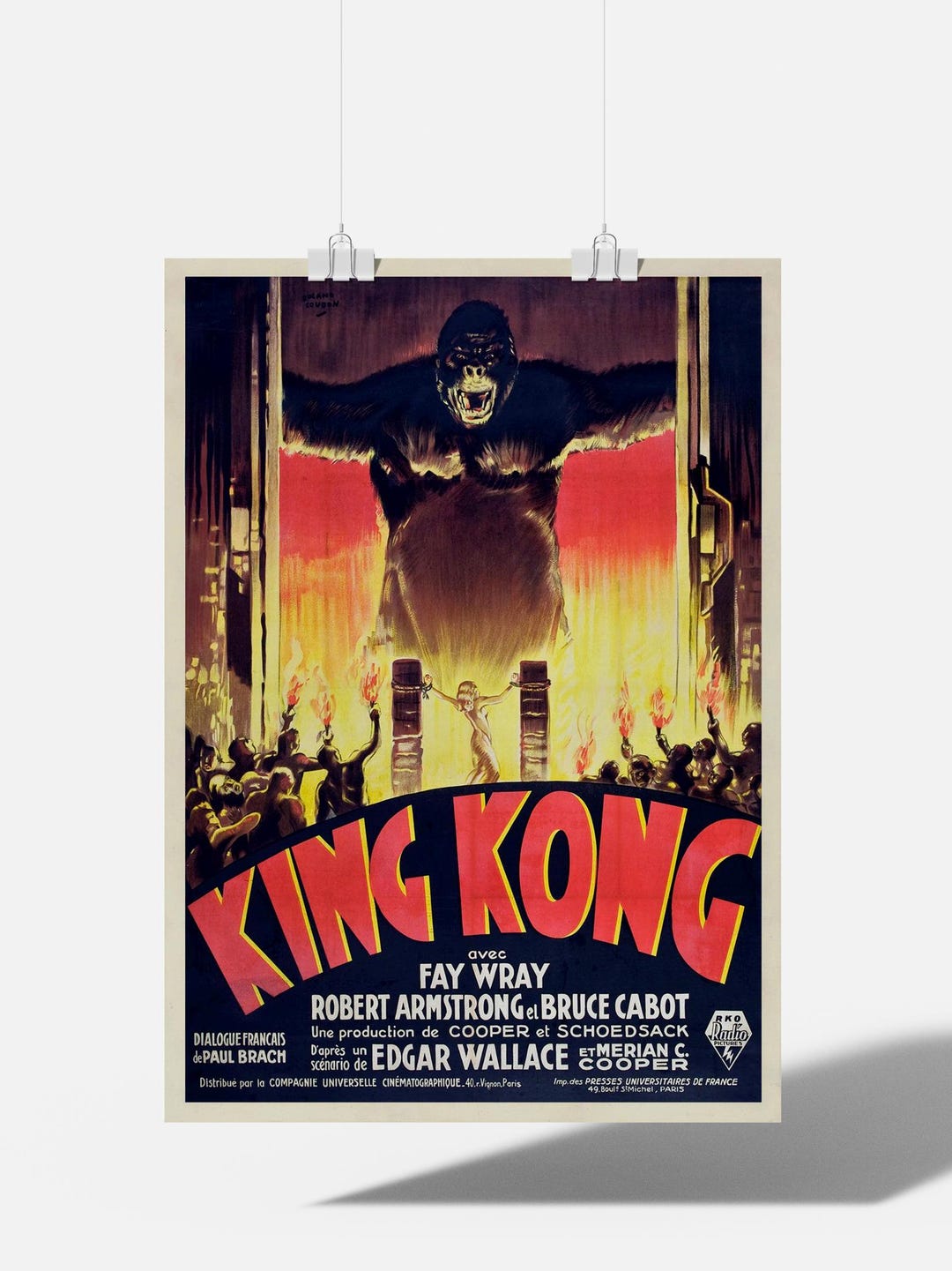 King Kong 1933 - Vintage Horror Movie Poster - Etsy
