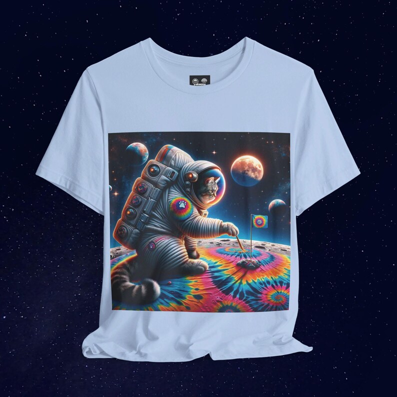 Cosmic Astronaut Cat T-shirt - Psychedelic Space Kitten Shirt - Vibrant ...