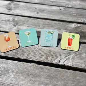 Summer Cocktails Coasters: Set of 4 - Etsy