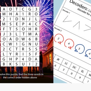 4th of July Printable Escape Room Family Game Night Party Activity 4th ...
