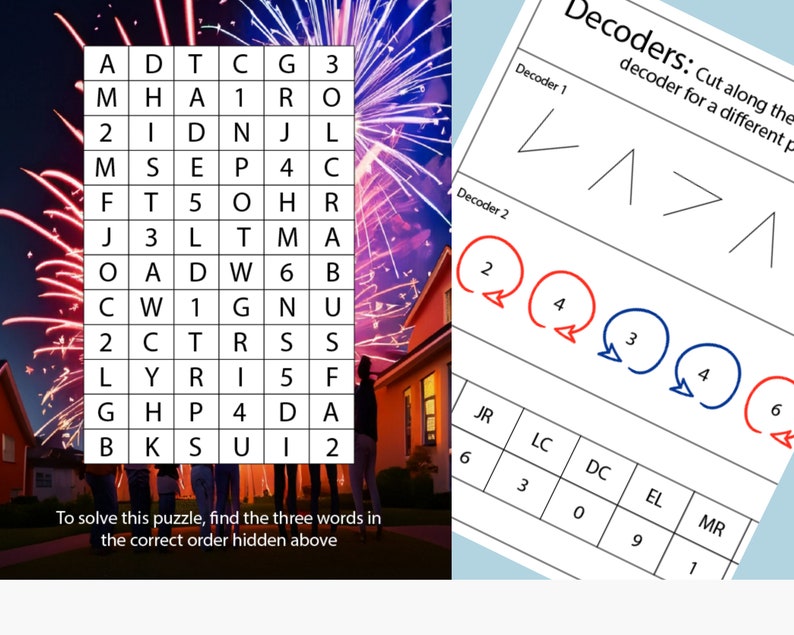 4th of July Printable Escape Room Family Game Night Party Activity 4th ...