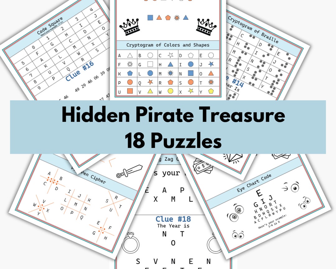 Pirate Treasure Mystery Puzzles | Family Game Night | Ages 8 & up ...