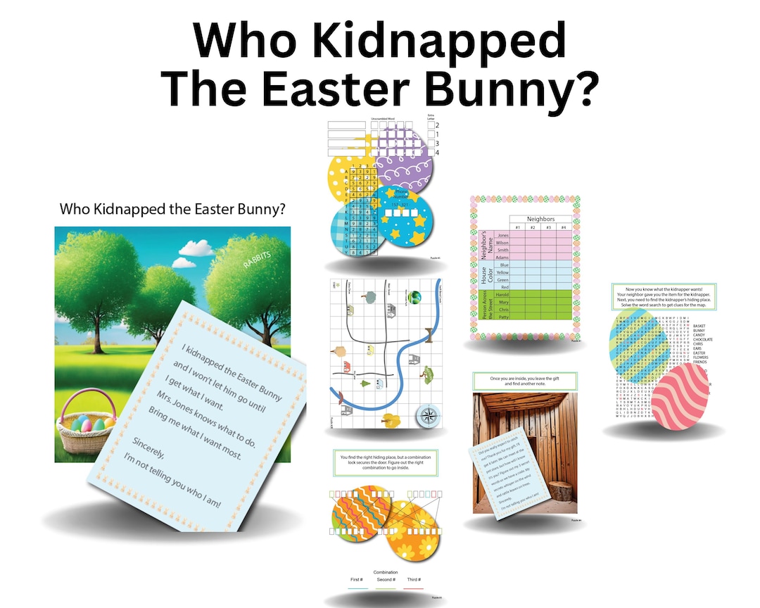 Easter Printable Escape Room Style Mystery | Family Game Night | Kids ...