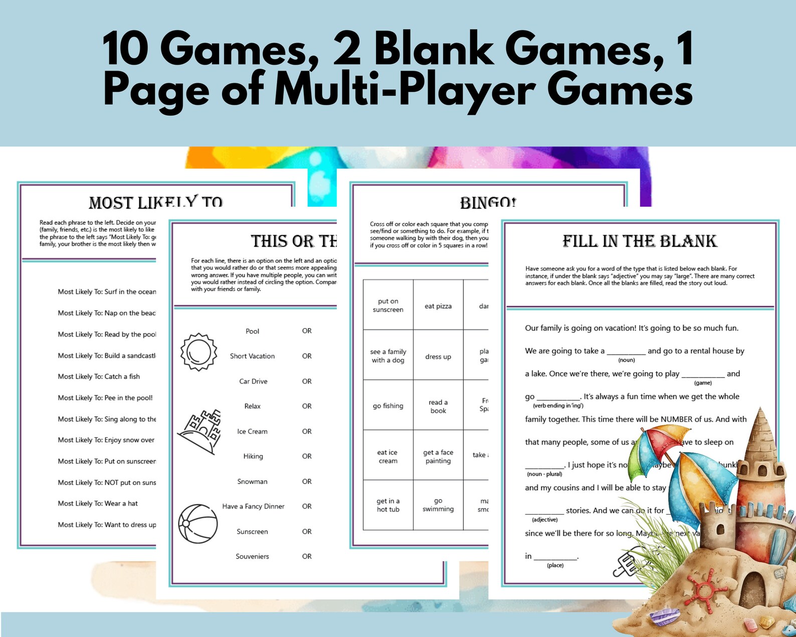 Printable Kids Vacation Games | Scavenger Hunt | Family Vacation ...