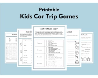 Printable Road Trip Vacation Scavenger Hunt Bundle, Travel Games ...