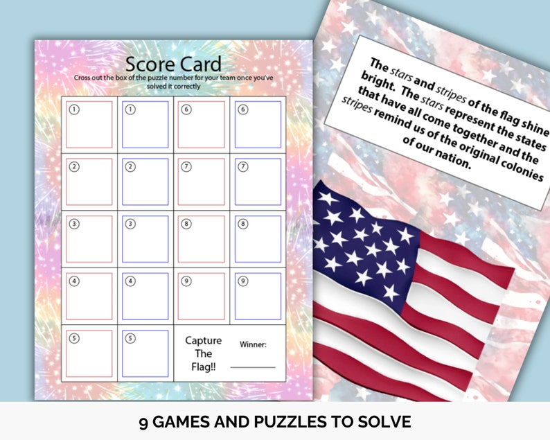 4th of July Printable Escape Room Family Game Night Party Activity 4th ...