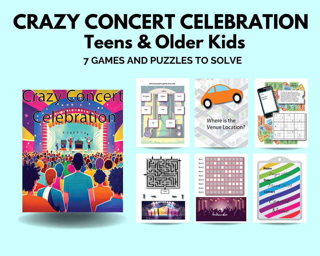 Concert Escape Room Family Game Night Activity Teens, Tweens, Older ...