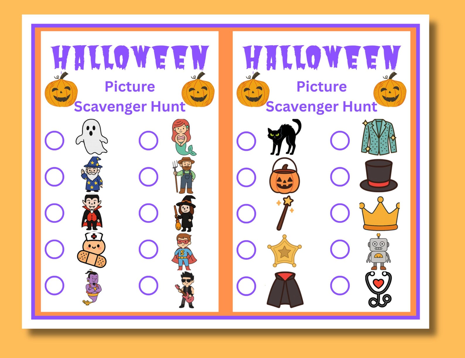 Halloween Scavenger Hunt for Kids: Picture Cards Printable (PDF ...
